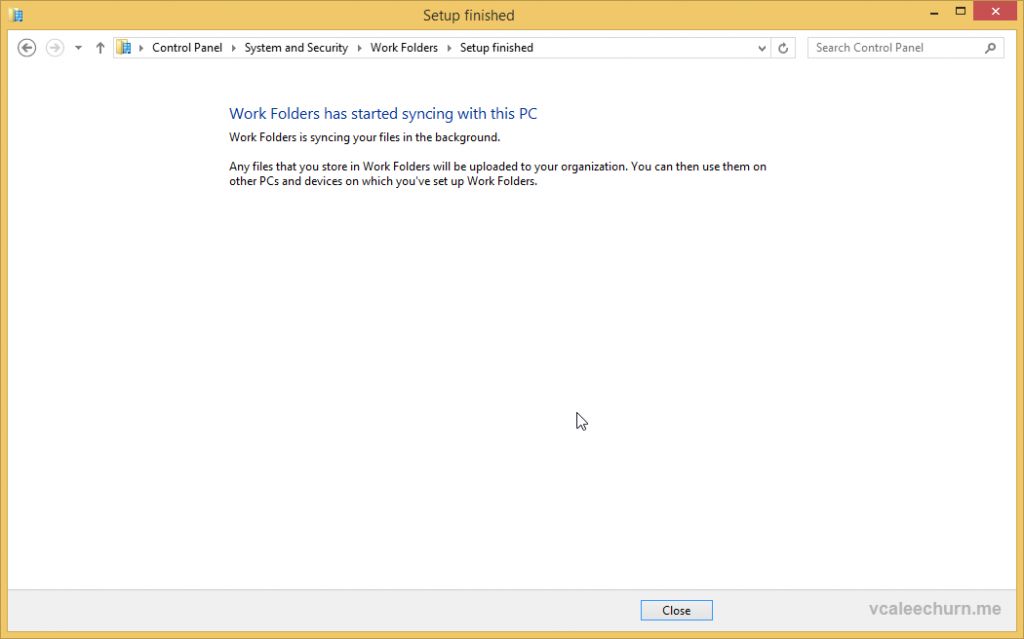 Setting Up Work Folders - Windows Server 2012 R2 - VS Online